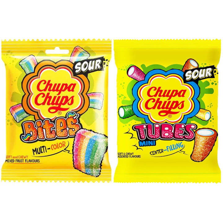 Chupa Chups Sour Bites / Tubes 1 Meter จูปา จุ๊ปส์ เยลลี่ ผลไม้รวม รส ...