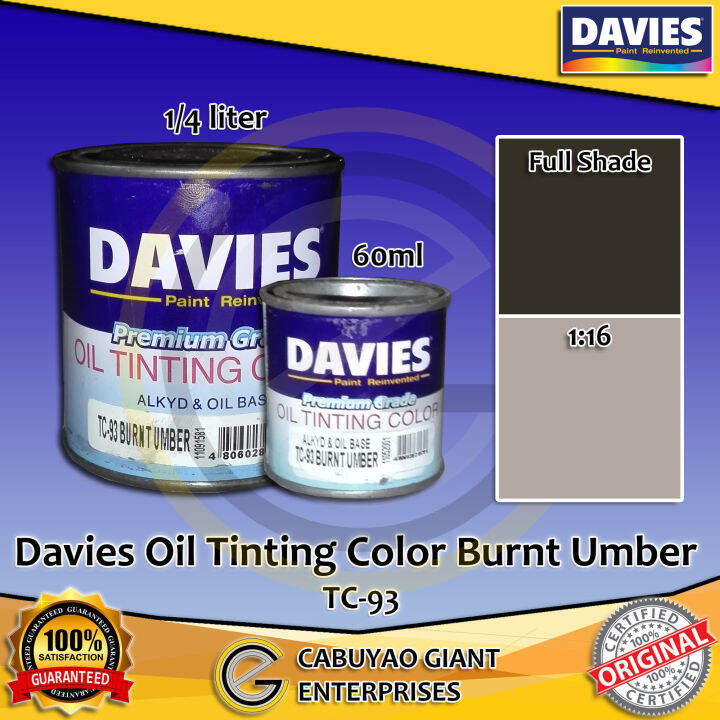 Davies Oil Tinting Color Alkyd and Oil Base TC-93 Burnt Umber [ 1/4 ...