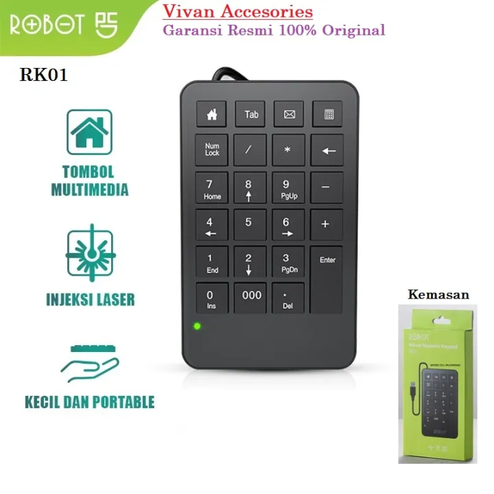 ROBOT RK01 Keyboard Numpad Numeric Keypad Wired USB Numerik Keyboard ...