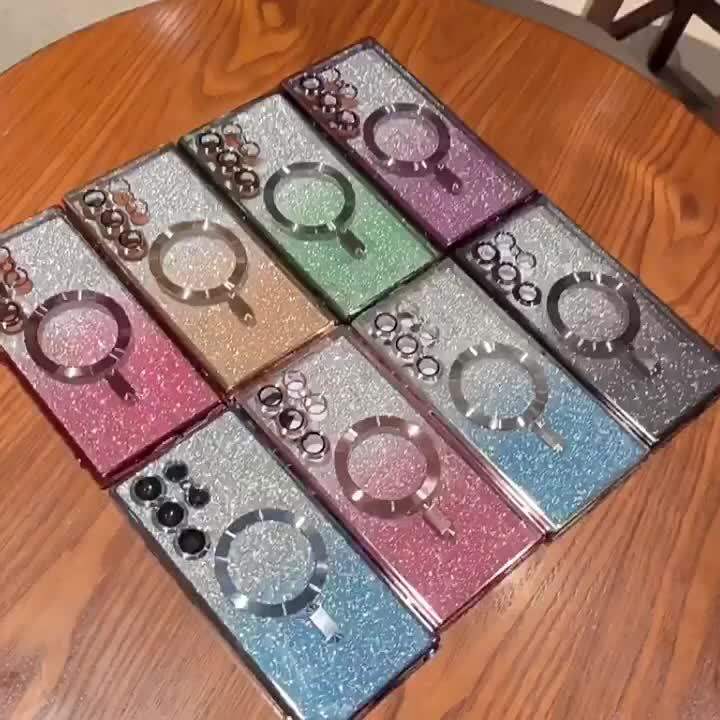 Sparkling glitter magnetic case for Samsung Galaxy S23 S22 S21 S20 note 20 plus ultra s20fe ...