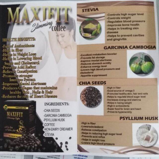 MAXIFIT SLIMMING COFFEE with CHIA SEEDS (12 sachets18g) | Lazada PH