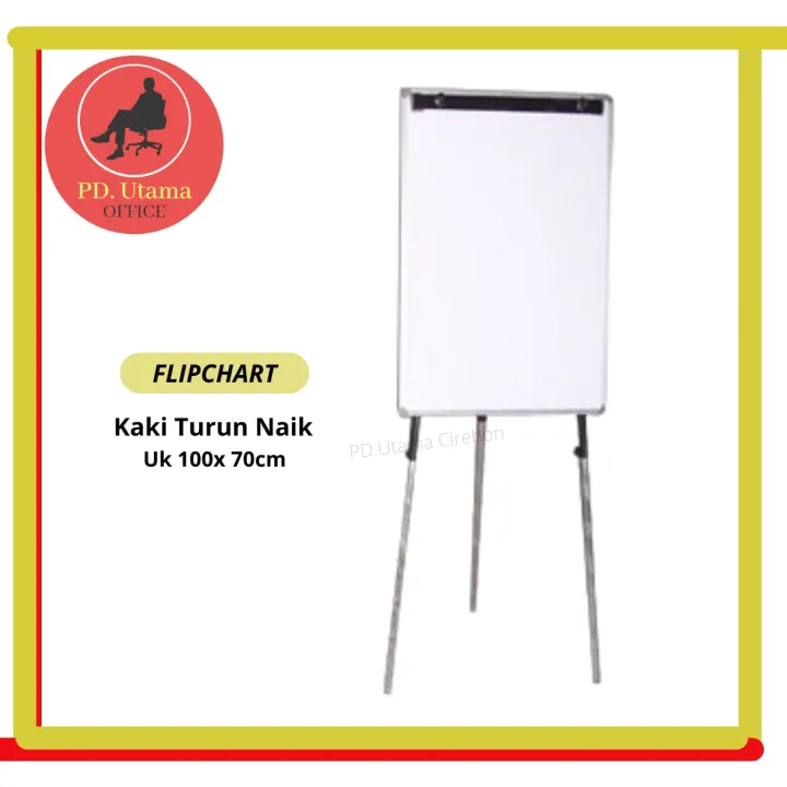 Flipchart Whiteboard Ukuran 100x70 cm Papan TUlis Berdiri Sekolah ...