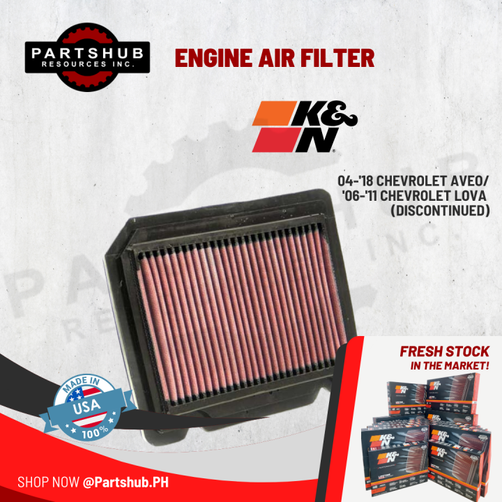 K&N AIR FILTER 33-2320 (04-'18 CHEVROLET AVEO, '06-'11 CHEVROLET LOVA ...