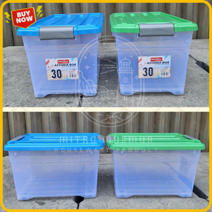 KONTAINER BOX RODA 30 LITER BASIC HOME LION STAR CONTAINER BOX WITH WHEELS BOX PENYIMPANAN ...