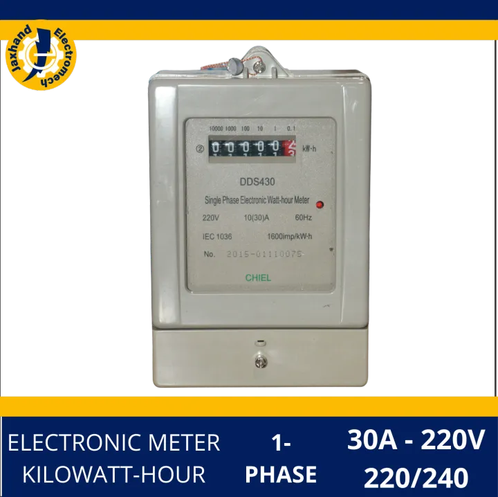 Electronic KiloWatt-Hour Meter 30A, Single-Phase 220V, 60Hz, Chiel ...