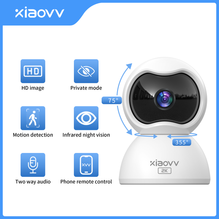 XiaoVV Q2 Smart PTZ Ip Camera Cctv Wireless Connect Phone For House 360 ...