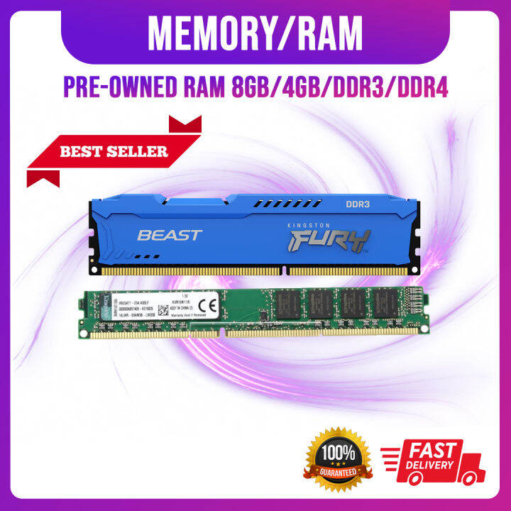 best seller personal upgrade KINGSTON 8GB DDR4 2666MHZ Hyper X / Kingston 4GB DDR3 Memory ...