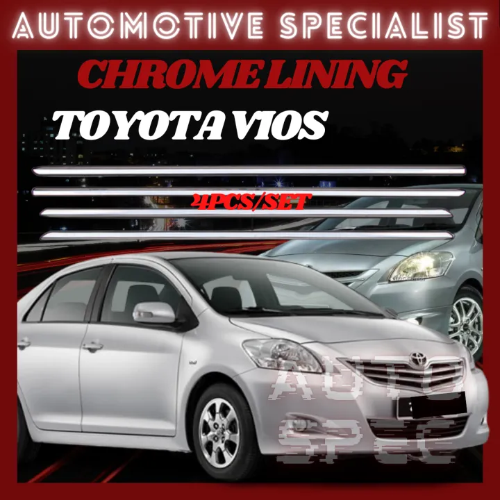 Toyota Vios 2008 Window Chrome Lining Door Belt Moulding / Window Trim ...