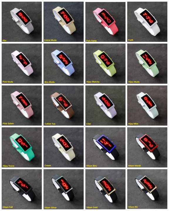 Jam Tangan Wanita Unisex LED Kapsul Jinshengsi Digital Rubber Strap ...