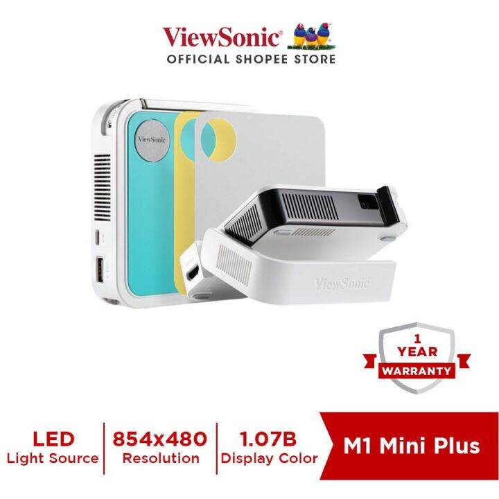 ViewSonic M1 Mini Plus Smart LED Pocket Cinema Projector with Built-in ...