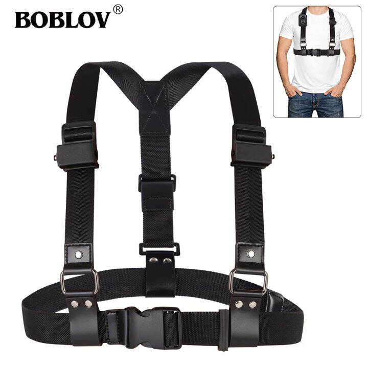 BOBLOV Body Camera Chest Strap, Adjustable Black Chest Harness Mount ...