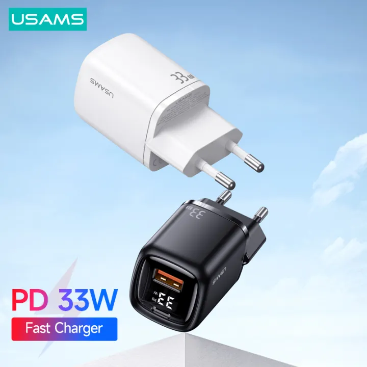 USAMS PD 33W Digital Display Fast Charger QC AFC SCP Quick Charge ...