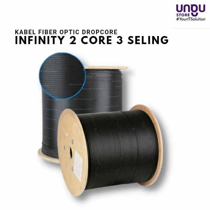 Kabel FO Fiber Optick 2Core Infinity DropCore 3Seling 1000Meter 1KM ...