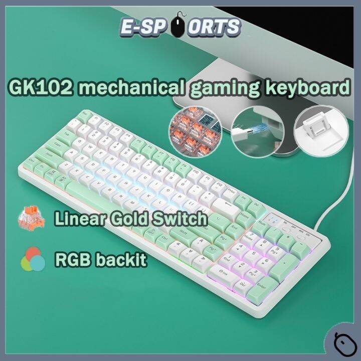 【COD】 LANGTU GK102 dual system Wired GOLD Switch HOTSWAP mechanical keyboard RGB gaming | Lazada PH