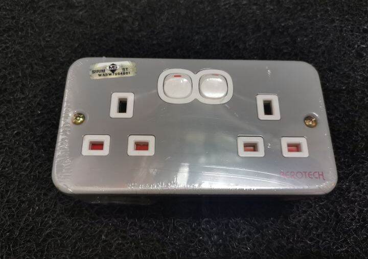 13AMP 2 WAY SWITCHED SOCKET-OUTLET /13A 2G Metal Socket /13A Double ...