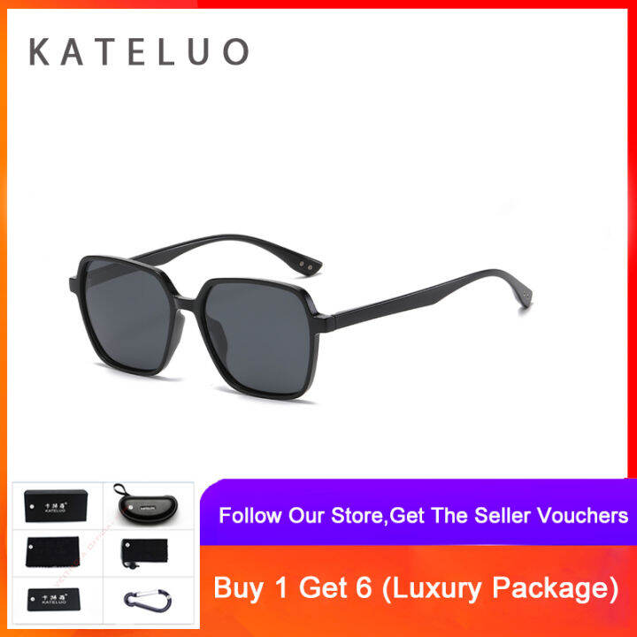 KATELUO แว่นตากันแดดวินเทจสำหรับผู้ชายผู้หญิง,แว่นตา TR90แว่นกันแดด UV400โพลาไรซ์หรูหราแว่นตา ...