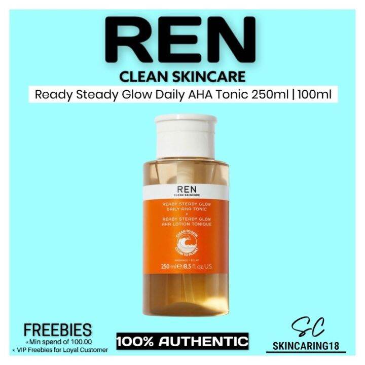 [UK] REN Ready Steady Glow Daily AHA Tonic - 250ml 100ml | Lazada PH