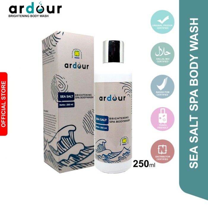 Ardour Sea Salt Brightening Spa Body Wash Sabun Cair Extract Garam Laut ...