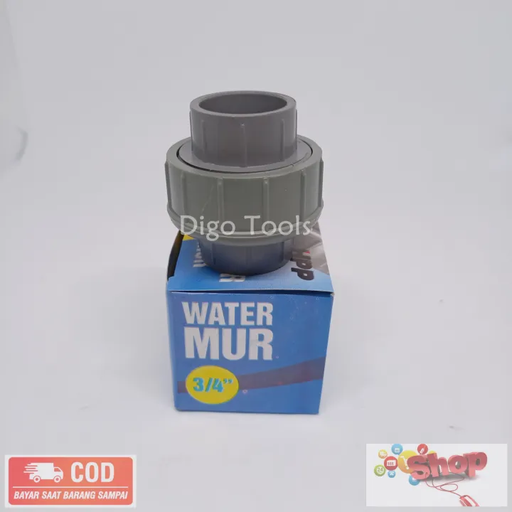 Watermur PVC 3/4 inchi Drat Polos Watermoor Water Mur Sambungan Antar ...