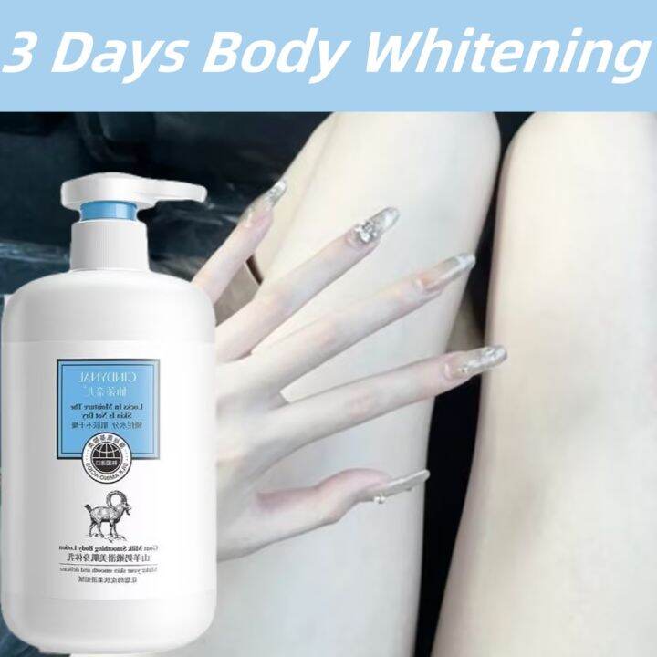 Permanent Whitening Body Lotion Moisturizers 500ML Goat Milk Whitening Lotion Healthy White ...