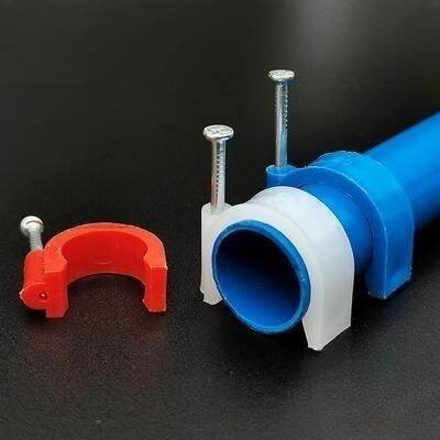 PVC Pipe Clamp PPR Pipe Clamp with Nail C shape clamp 1/2" ,3/4" ,1 ...