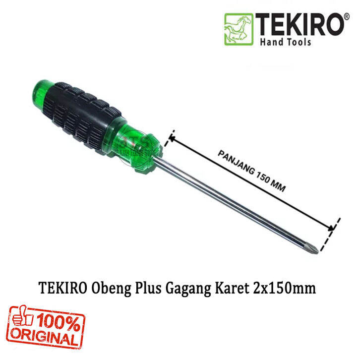 TEKIRO Obeng Gagang Karet ( + ) PH2 x 150mm (6) | Lazada Indonesia