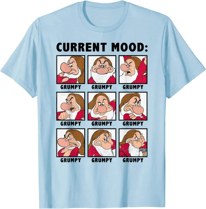 New Disney Snow White Current Mood Always Grumpy Graphic T-Shirt T ...