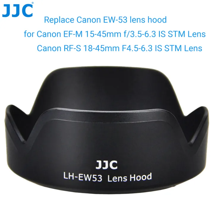 JJC EW-53 Lens Hood Sunshade Camera for Canon EF-M 15-45mm f/3.5-6.3 IS STM Lens and RF-S 18 ...