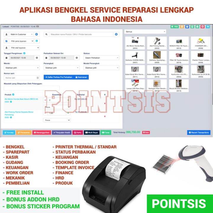 Software Aplikasi Bengkel Reparasi Kendaraan Elektronik Sparepart DLL ...