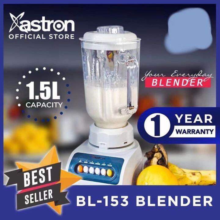 Astron BL-153 Blender with 1.5L Glass Jug (White) | Lazada PH