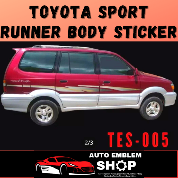 Toyota Sports Runner Car Body Sticker Left & Right / Decals / TES005 ...