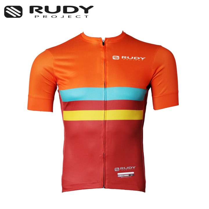 Rudy Project Mens Cycling Jersey Vintage with UV Sensor in Red Orange ...