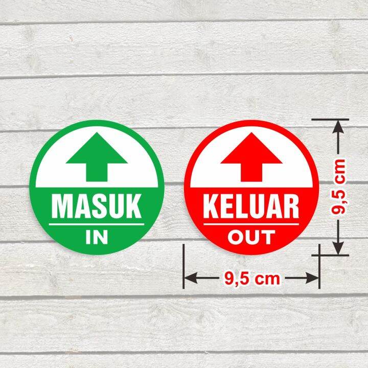 Stiker Tanda Masuk Keluar Sticker Label Bundar Vinyl Sign In Out ...