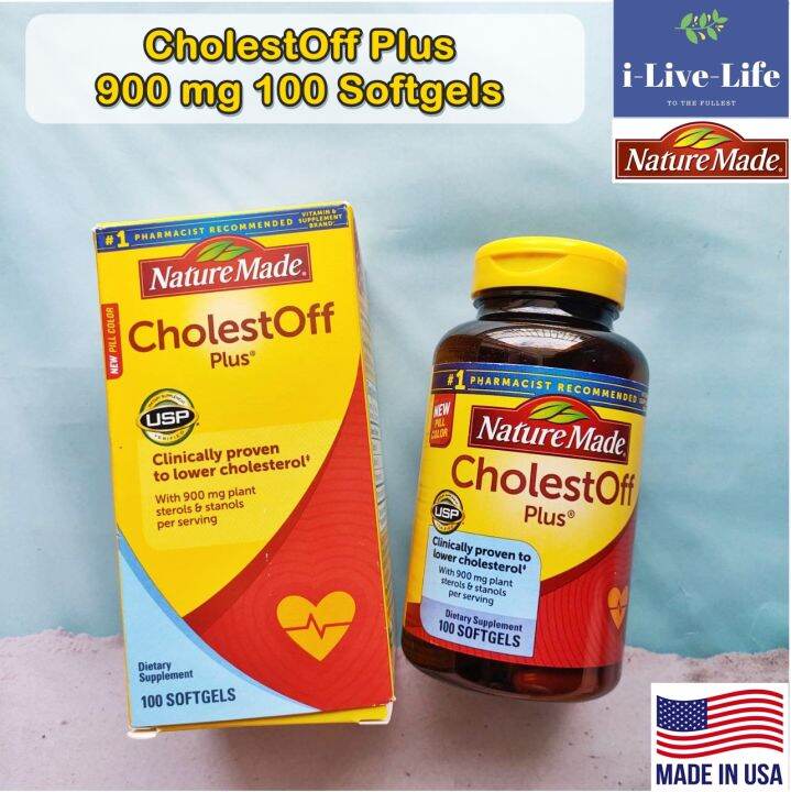 คอเลสออฟ CholestOff Plus 900 mg 100 Softgels - Nature Made | Lazada.co.th