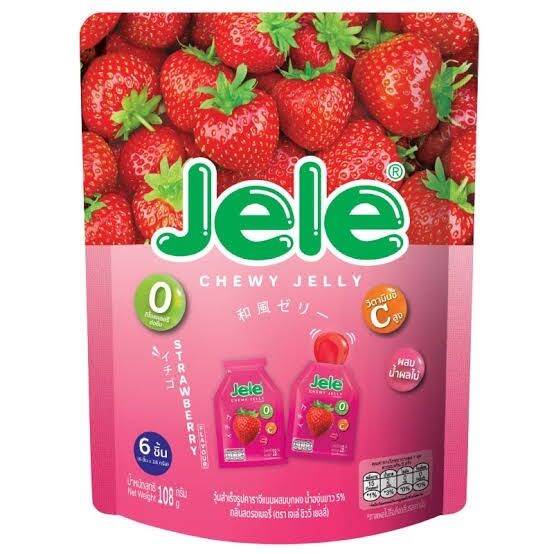 Jele Chewy Jelly เจเล่ ชิววี่ เยลลี่ รสสตอเบอร์รี่ รสองุ่น 108กรัม บรรจุ 6ชิ้น เจลลี่ | Lazada.co.th