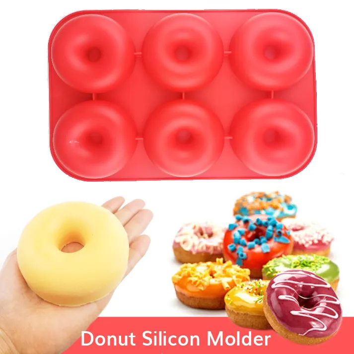 Silicon Donut Molder Microwave Oven Safe Heat Resistant 6 Cavities Cake ...