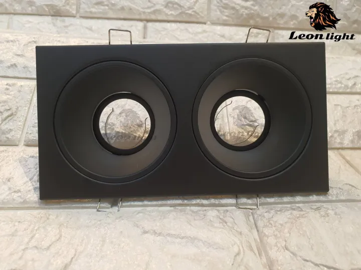 โคมไฟ Downlight 2 ช่อง แบบฝังฝ้า สีดำ | Lazada.co.th