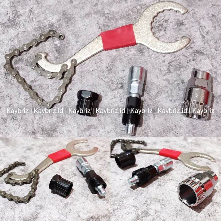 Kunci set Repairkit sepeda Pembuka crank sproket freewheel | Lazada ...