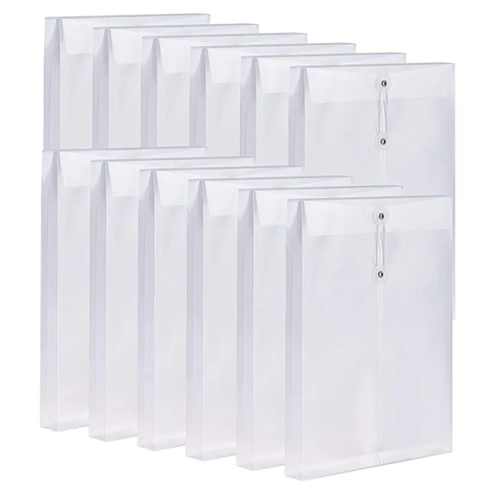 24 Pack Clear Plastic Envelopes Poly Envelopes Expandable Files ...