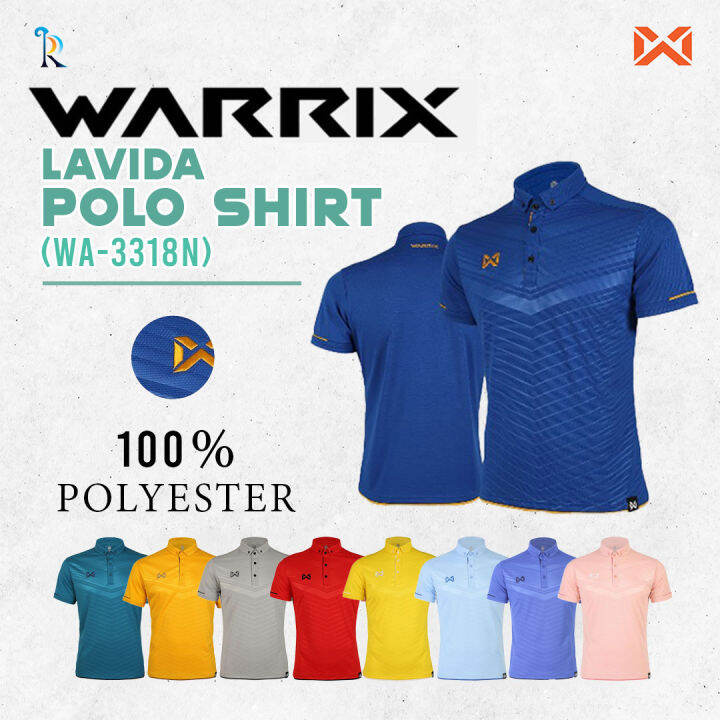เสื้อโปโลผู้ชาย เสื้อโปโลแขนสั้น เสื้อกีฬาผู้ชาย เสื้อโปโล WARRIX รุ่น WA3318 WA-3318 (WA-PLAN18 ...