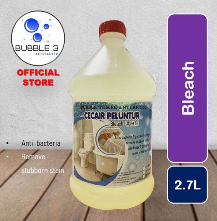 BUBBLE 3 Anti-Bacterial Bleach Liquid / Peluntur / 漂白水 (Clorox) 2.7L ...