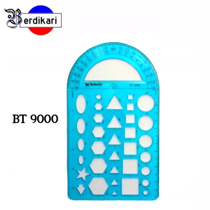 Penggaris Template Bangun Datar Butterfly BT-9000 | Lazada Indonesia