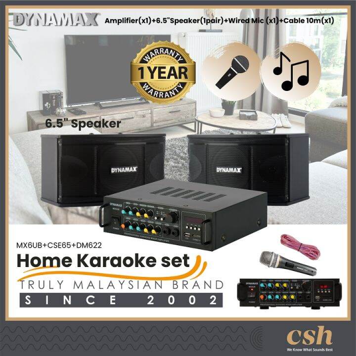 DYNAMAX Karaoke Set Karaoke System MX6UB Mixing Amplifier, CSE65 6.5 ...
