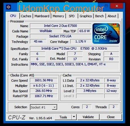 CPU CPUมือ2 INTEL ( CORE 2 Duo ) E7500 - E8600 2cores 2threads .ใช้งาน ...