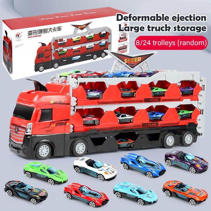ABS Mega Hauler Truck With Ejection Race Track Big Truck Toy#822 ...