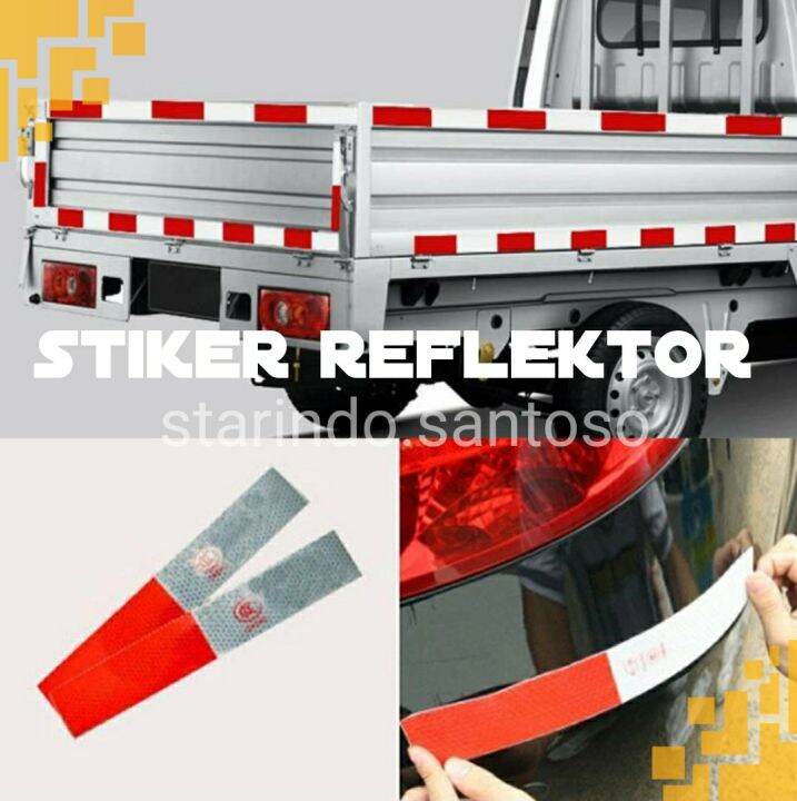 Stiker reflektor cahaya mobil truck lalu lintas jalan sticker reflector ...
