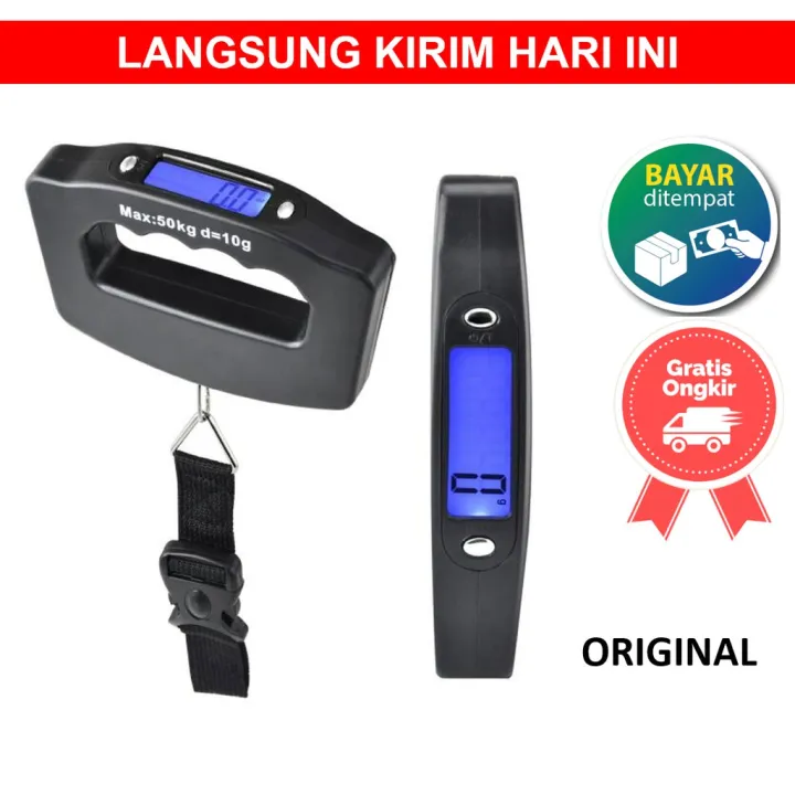 Alat Timbang Penimbang Timbangan Koper Tas Travel Digital 50 kg Gantung ...