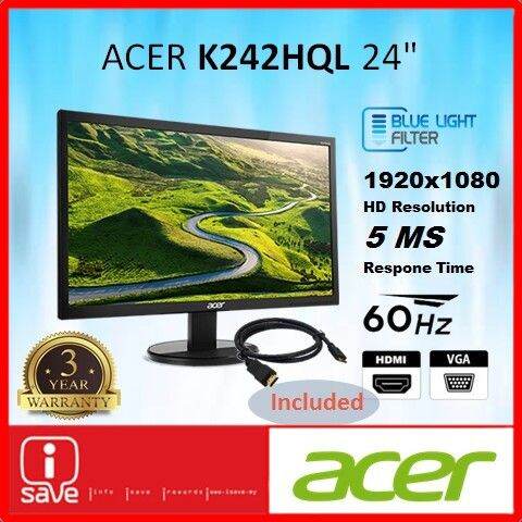 ACER K202HQL 19.5" 60Hz HD LED K202HQLA / K242HQL / K242HYL 24" FHD LED ...
