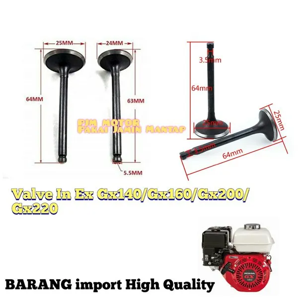 Valve In Ex Klep Api Minyak Mesin Gx160 Gx200 Gx220 Genset 2000watt ...