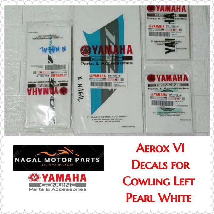 DECALS/STICKER FOR COWLING PEARL WHITE AEROX V 1 YAMAHA GENUINE PARTS ...